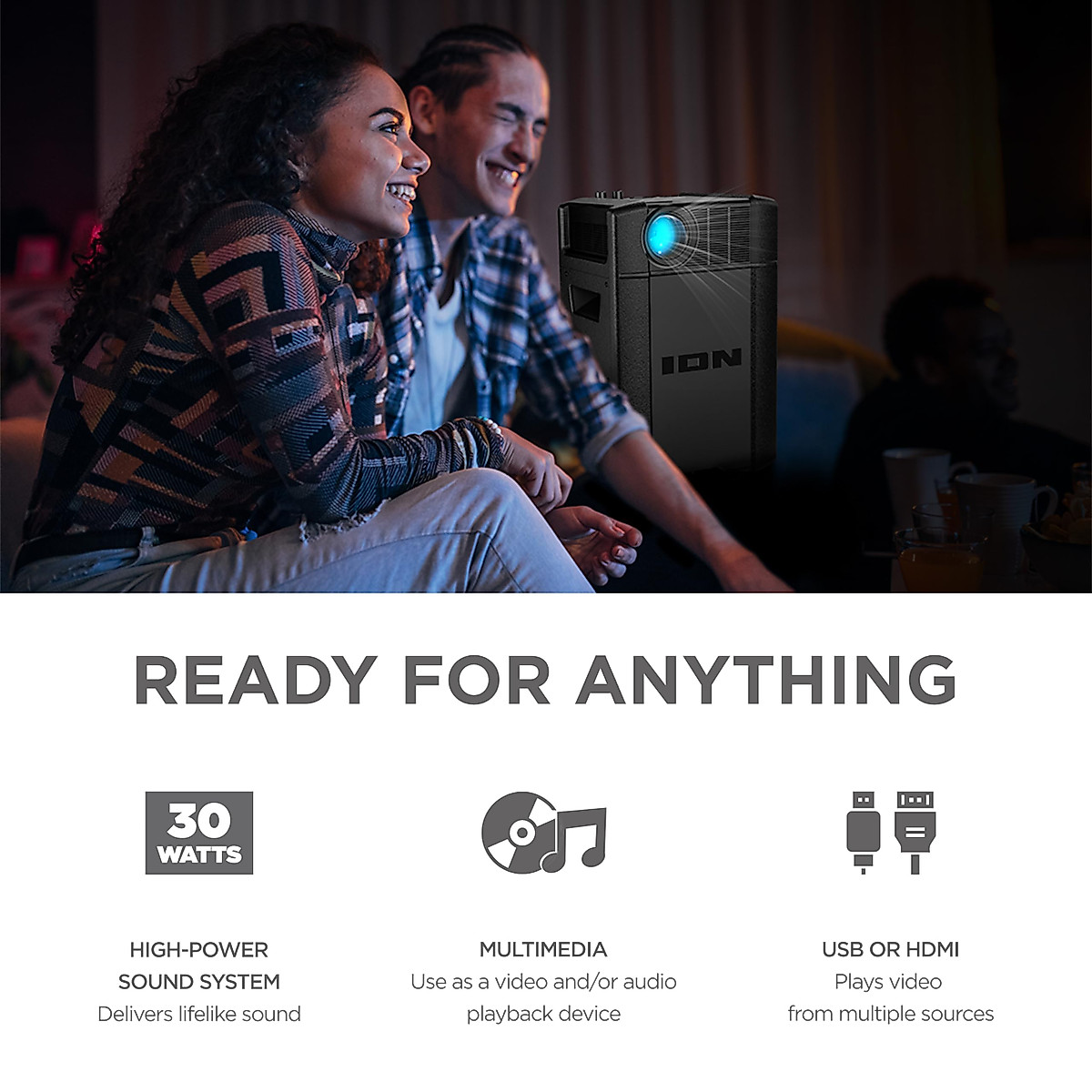 Ion Projector Deluxe Speaker Battery/AC Powered Indoor/Outdoor Projector