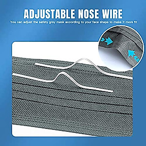 YJIAKA Gray Disposable Face Mask 4-Ply Safety Masks Anti Dust Breathable Mouth Cover with Elastic Earloop Mask Protect Health - 50Pcs