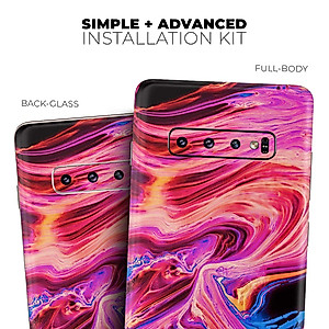 DesignSkinz Liquid Abstract Paint V24 Protective Vinyl Decal Wrap Skin Cover Compatible with The Samsung Galaxy S20 (Screen Trim & Back Glass Skin)