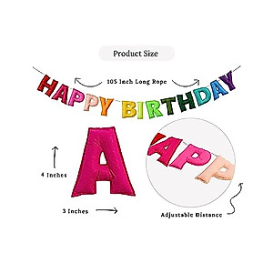 Happy Birthday Felt Fabric Garland | Rainbow Birthday Banner | Reusable Birthday Decoration | Colorful Festive Birthday Party Supply