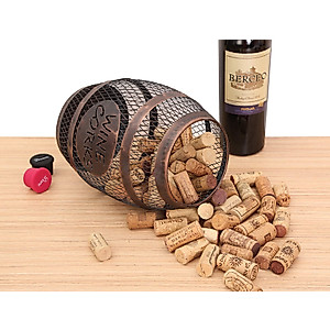 SODUKU Wine Barrel Cork Holder, Wine Cork Holder, Cork Storage, Antique Bronze