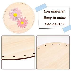 PH PandaHall 9pcs Wooden Basket Bottom, Natural Flat Round Square Blank Crochet Basket Undyed Wood Basket Weaving Base for DIY Knitting Crochet Bags Yarn Storage Bag Basket Supplies