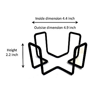 4.5 Inch Premium Black Iron Metal Coaster Holder for Both Round and Square Coasters New Modern Design. Stronger, Thicker Construction Holds Up to 7 Coasters (1)