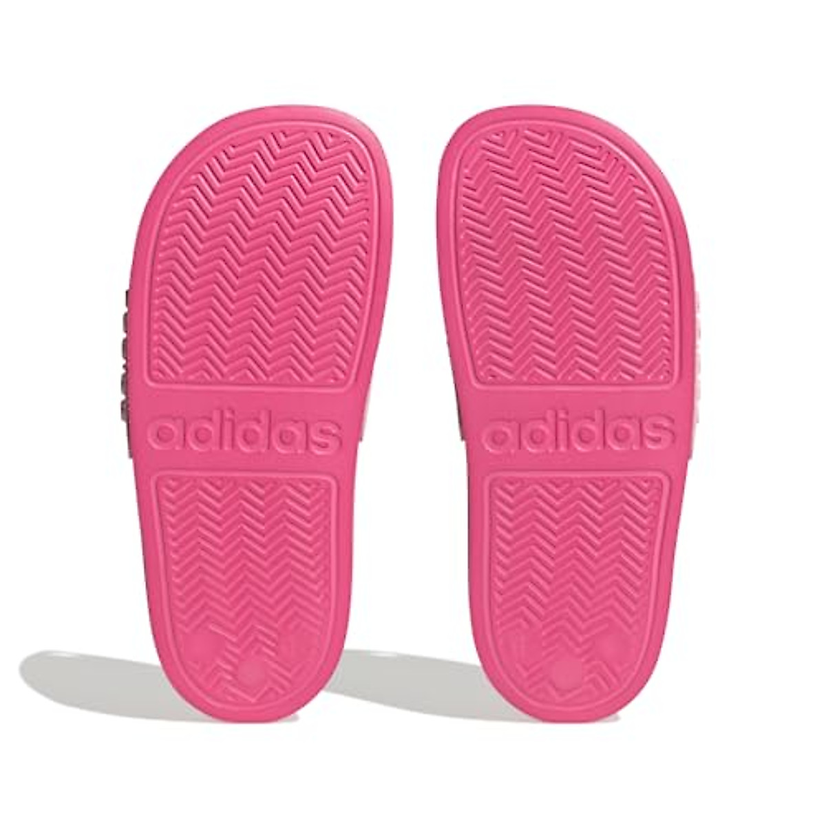 adidas Adilette Shower Slide Sandal, Clear Pink/White/Lucid Pink, 3 US Unisex Little Kid