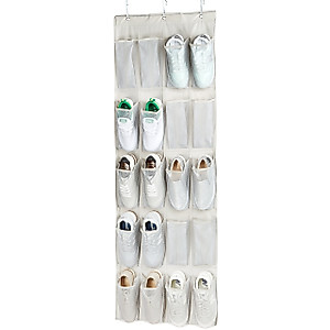 Amazon Basics 20-Pocket Over-the-Door Hanging Large-Size Shoe Organizer