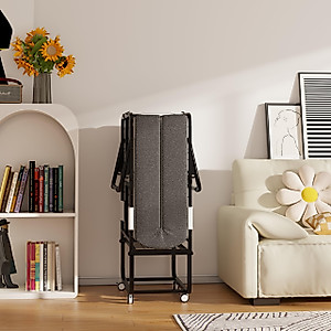 Folding Bed with Mattress, Portable Foldable Bed with Premium 5 Inch Memory Foam Mattress, Rollaway Bed Day Bed for Adults with Storage Cover and Metal Frame, Cot Size Extra Guest Bed (75" x 31")