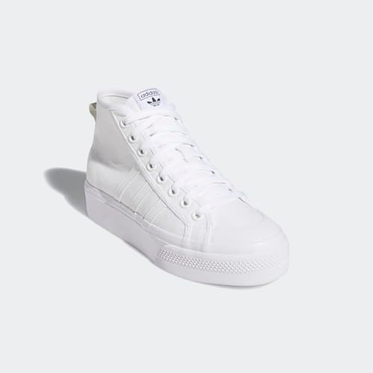 adidas Originals womens Nizza Platform Mid Sneaker, White/White/White, 8.5 US