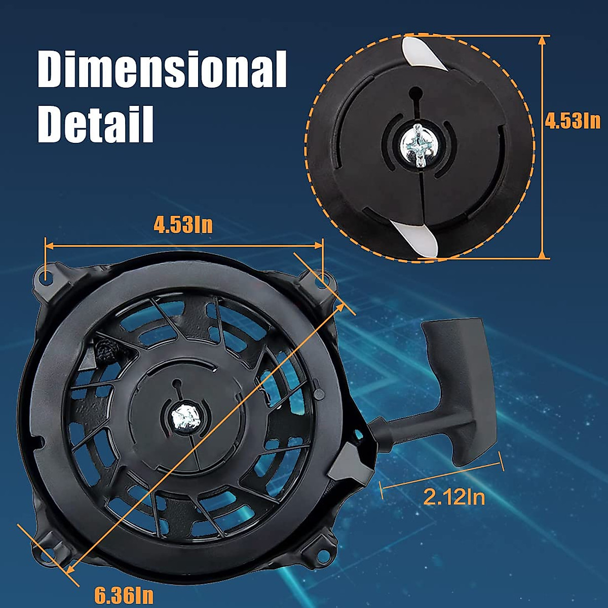 Earlyred 497680 Recoil Pull Start Compatible with BS Starter Assembly 6.75 Motor Oregon 31-068 Rotary 12368 Black Lawn Mower Parts