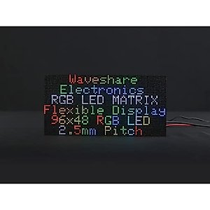 Coolwell Full Color RGB Flexible LED Matrix Panel for Raspberry Pi 4B+ 4B 3B+ 3B 2B+ Zero W WH Pico ESP32 Ardui 2.5mm Pitch 96×48 Pixels Adjustable Brightness and Bendable PCB