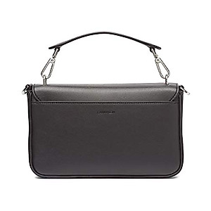 Calvin Klein Statement Series Lock Daytonna Leather Flap Convertible Shoulder Bag & Crossbody, Black Multi Print