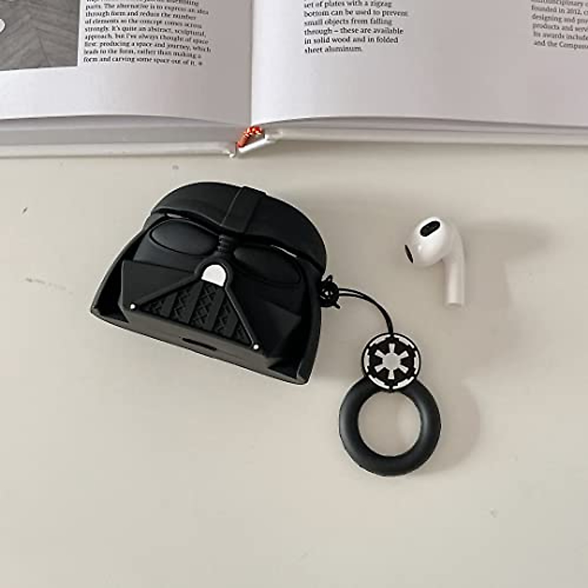 Airpods 3rd Generation Case Cute Cartoon Personality 3D Kawaii Soft Silicone Skin Protector for Teenagers and Children (Black Warrior)