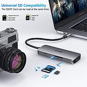 USB C Adapter for MacBook Pro/Air, MOKiN USB C Hub, Mac Dongle, 7 in 1 Multiports USB C Hub to 3 USB 3.0, 4K HDMI, SD/TF Card Reader and 100W PD Adapters for Dell HP Lenovo Surface and More