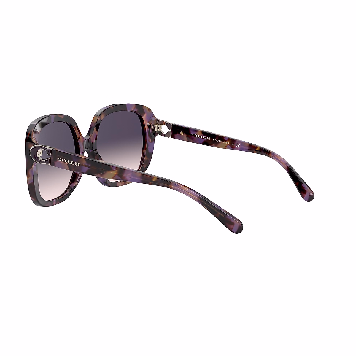 Coach HC8292 Sunglasses, Purple Tortoise/Purple Pink Gradient, 56 mm
