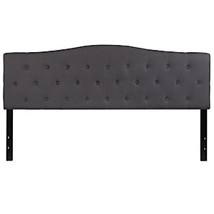Flash Furniture Cambridge Tufted Upholstered King Size Headboard in Dark Gray Fabric