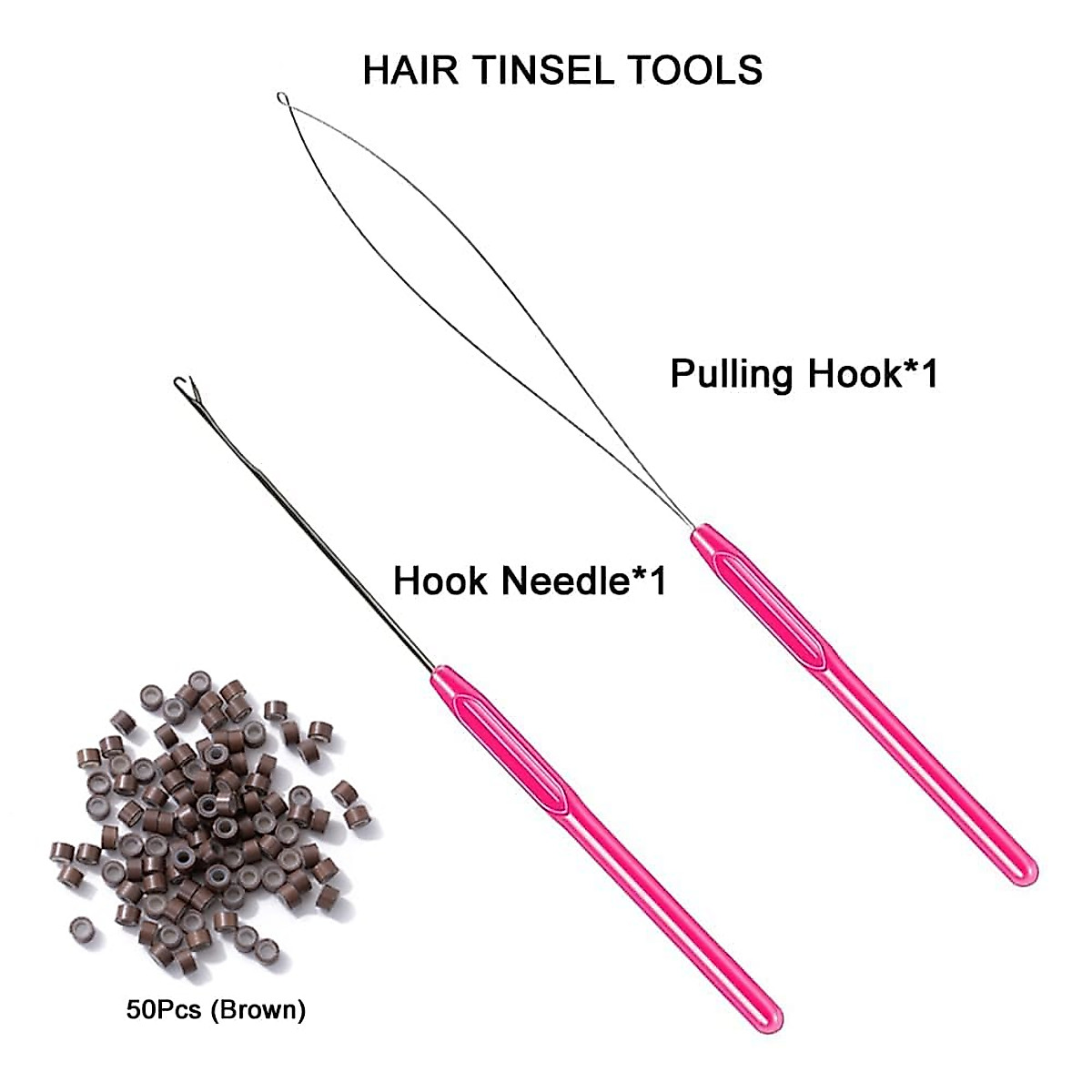 MISSUHUI Hair Tinsel Kit With Tools 48 Inch 1200 Strands Glitter Tinsel Hair Extensions Sparkling Shiny Hair Tinsel Strands Kit Heat Resistant for Women Girls 6Pcs (Silver)