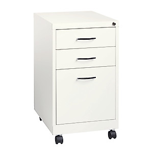 Space Solutions 3 Drawer Mobile Filing Cabinet in White