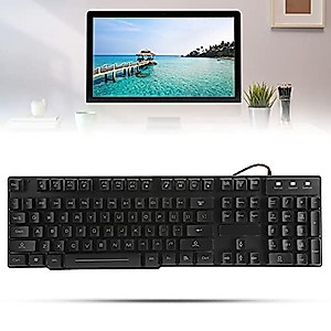 Janzoom USB Gaming Keyboard, 104 Keys Waterproof USB Computer Keyboard for Computer