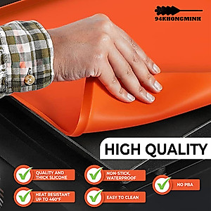 Silicone Griddle Mat For BlackStone 36 inch,Heavy Duty Food Grade Silicone Mat, Protective Top Covers from Rodents, Insects, Debris, and Rust (With 1 Grease Cup).Orange