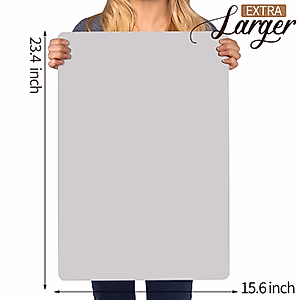 LEOBRO 23.4”x 15.6” Large Silicone Mat for Crafts, Play Dough Mat, Thick Silicone Sheet for Resin Molds, Clay, Paint, Light Gray