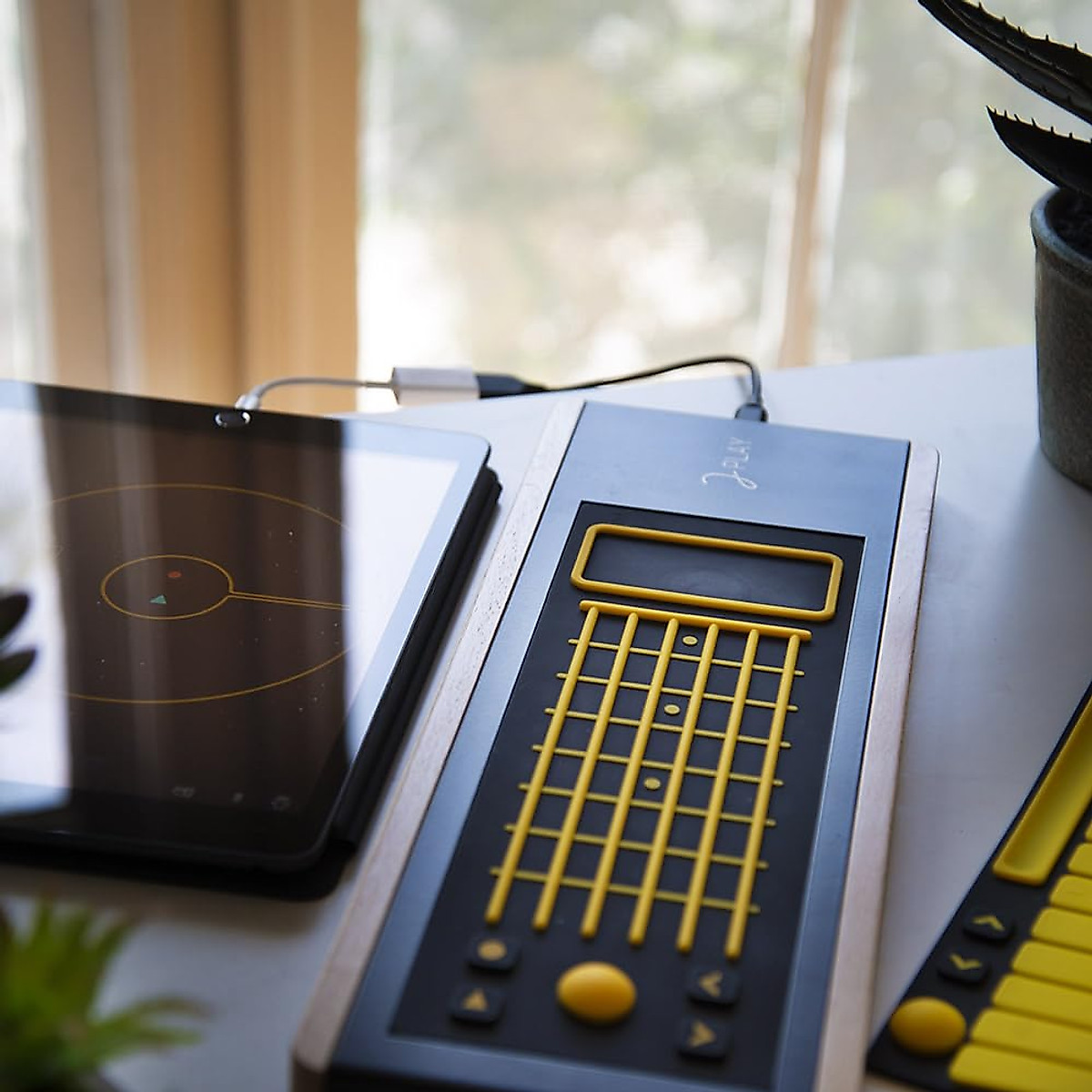 Guitar Pad Accessory for J-Play MIDI controller - 6 Frets and Effect Zone, Dedicated Musical App Included, Plug & Play Music instrument Water Edition