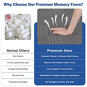 Memory Foam Mattress Queen Size 10 Inch, Premium Cooling Green Tea/Gel Mattress with Ice Silk Cover, Luxury Medium Firm Mattress for Back Pain, Fiberglass Free, Made in USA, CertiPUR-US, 80'' x 60''