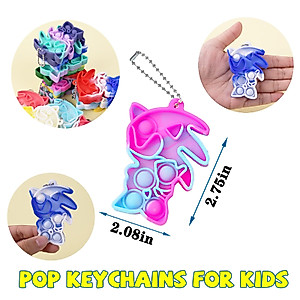 The Hedgehog Birthday Party Favors Supplies for Kids, 20 Pcs Pop Keychains Bulk Bubble Gift Pack for Boys Girls, Stress Relief and Anti-Anxiety Set for Puzzle Games Treats Bag Pinata Stuffers Classroom School Rewards