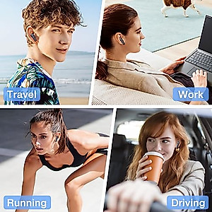 1 Hora Earbuds Wireless Bluetooth 5.3 with Charging Case, Waterproof Earphones, Built in Mic Headset,Deep Bass Headphones Compatible with Smart Phone, Laptop, Tablet