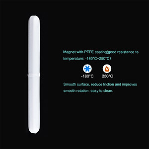 MECCANIXITY Magnetic Stirrer Mixer Stir Bar Rod 100mm(4") x10mm with Ring Shape Coating Magnet White for Laboratory 2Pcs