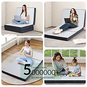 Airdown Tri-Fold Memory Foam Mattress, 5 inch Twin Folding Mattress with Washable Cover, Foldable Mattress Portable for RV Camping, Guest Mat, Easy Storage, 75"×38"×5"