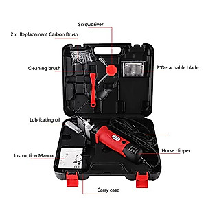 DUCKBOY Horse Clipper 380W Professional Heavy Duty Horse Grooming Kit Electric Animal Grooming Clipper Trimmer Remover for Horses, Equine, Cattle, Pony and Large Thick Coat Animals