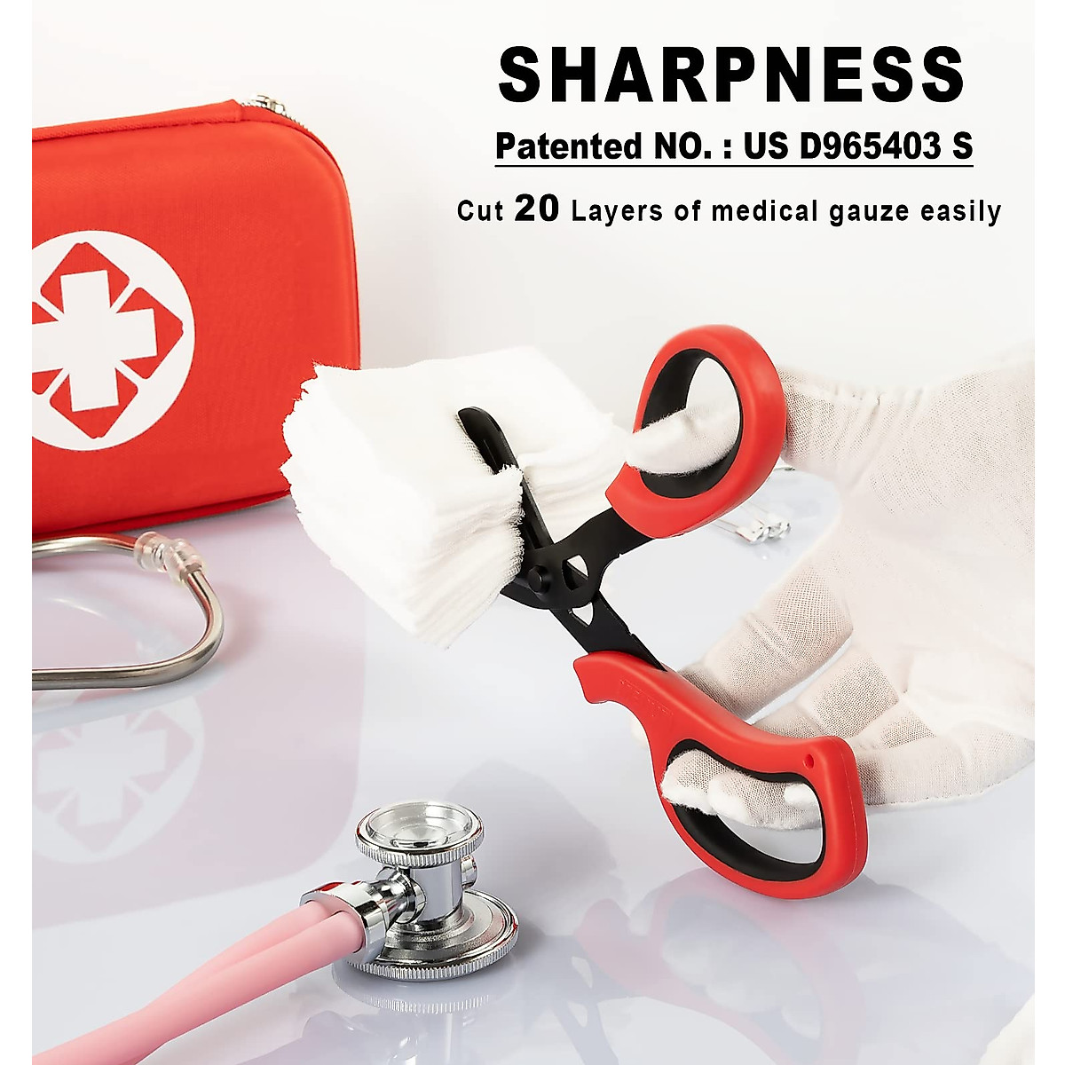 MEUUT 2 Pack Trauma Shears Patented Bandage Scissors - Medical Supplies with 8 inch Heavy Duty Medical Scissors for EMT Workers Nurses