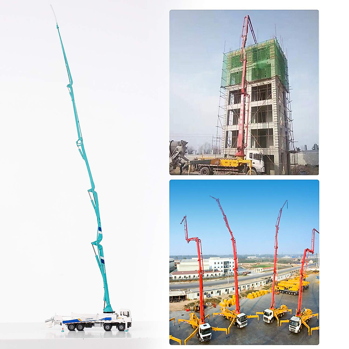 GoolRC Concrete Pump Truck for Kids, 1:55 Scale Diecast Car Model Car, Simulation Engineering Machine Model Gift for Boys and Girls