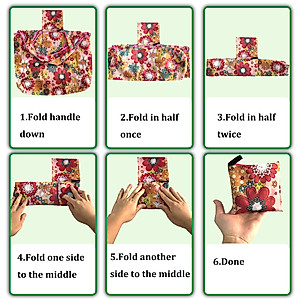 Xanllaxa 10 Pack Reusable Grocery Bags,50LBS Fashion Washable Bag Foldable with Pouch Cute Flower Durable Shopping Totes for Foods Groceries