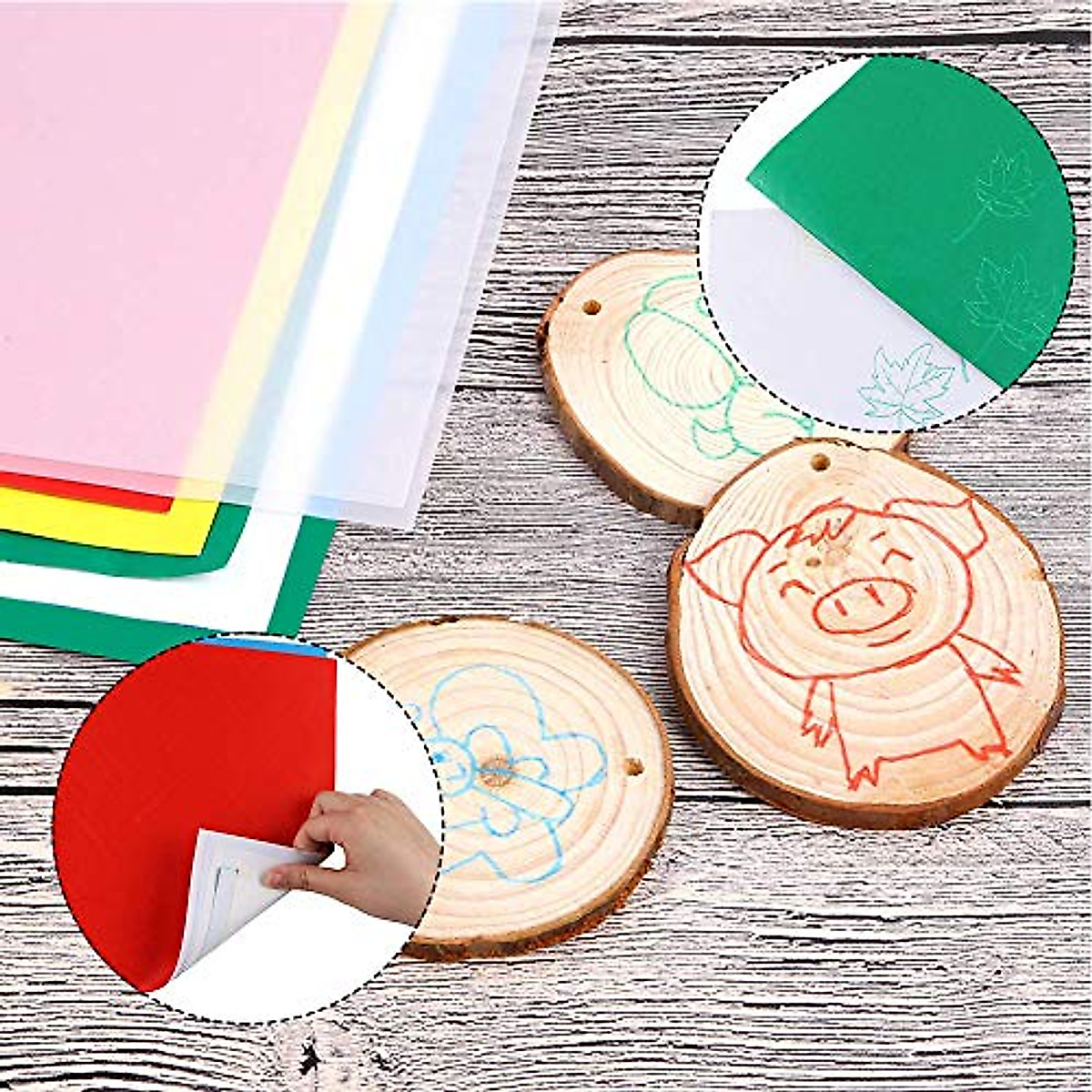 100 Sheets Carbon Transfer Paper,Tracing Paper Carbon Graphite Copy Paper with 5 Pieces Embossing Styluses Stylus Dotting Tools for Wood,Paper,Canvas and Other Art Surfaces 8.3 x 11.7inch