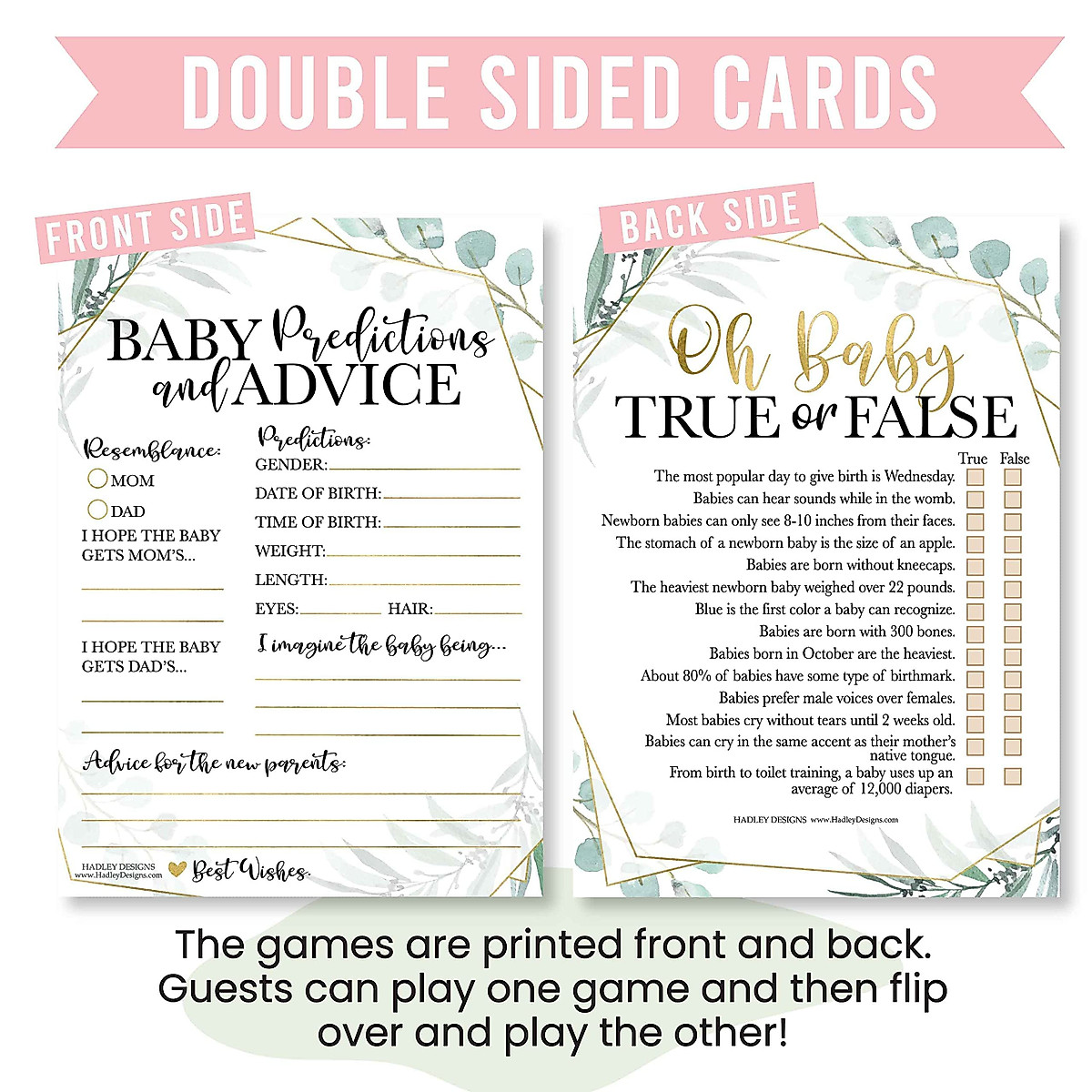 50 Greenery Baby Prediction And Advice Cards, Trivia Games, etc, 25 Baby Animal Matching, Nursery Rhyme Game - 6 Double Sided Cards Baby Shower Games Funny, Baby Shower Ideas Baby Sprinkle Games