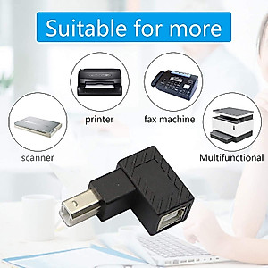Traovien 90 Degree USB B Printer Adapter, 2 Pack USB 2.0 Type-B Male to Female Up and Down Angle Printing and Data Extension Adapter for Printer Scanner HDD (UP&Down)
