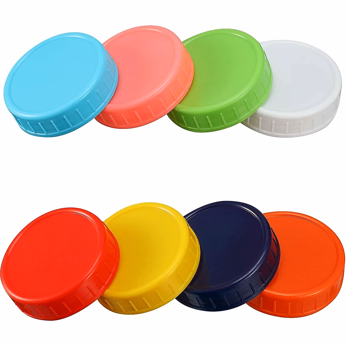 baxikly 8 Pcs Mouth Mason Jar Lids Canning Jar Lids Colored 70 mm Regular Canning Lids for Plastic Storage Caps for Mason/Canning Jars