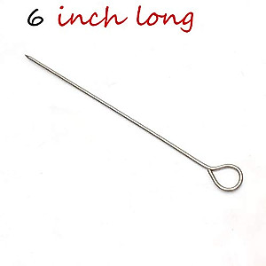 Alele 50 Pcs 6 Inches Poultry Lacers, Stainless Steel Skewers for Trussing Turkey and Poultry