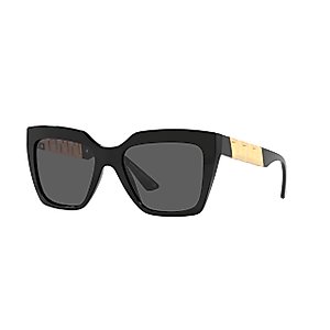Versace Woman Sunglasses Black Frame, Dark Grey Lenses, 56MM