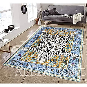 Persian Traditional Wool Area Rugs by Allen Home | Durable | 100% Wool, Hand Tufted | Living Room, Dining Room, Bedroom, and Entryway Area Rugs | 8’ x 10’ | Octavia Leopard