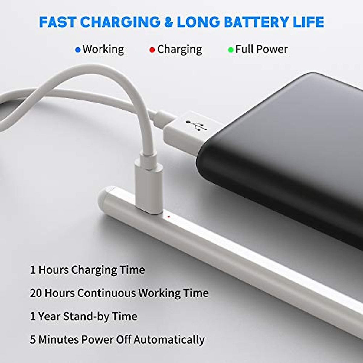 Stylus Pens for Touch Screens, NTHJOYS Active Stylus Pen for iOS/Android with Magnetic Design Fine Point Stylist Pencil Compatible with Apple iPad/Pro/Air/Mini/iPhone/Tablets Writing & Drawing