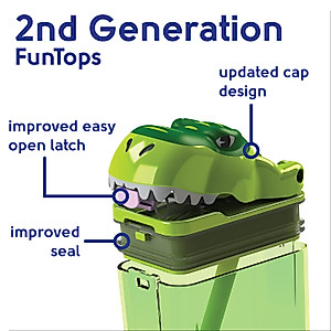 Precidio New Drink in the Box FunTops Eco-Friendly Reusable Drink Container Design, 8oz (Hippo)