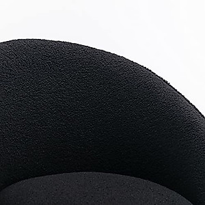 KCC Faux Fur Office Desk Chair, Comfy Fluffy Swivel Modern Leisure Armchair with Wheels, Upholstered Comfy Fuzzy Vanity Makeup Chair Height Adjustable for Teens Women Girls Elegant Home Office