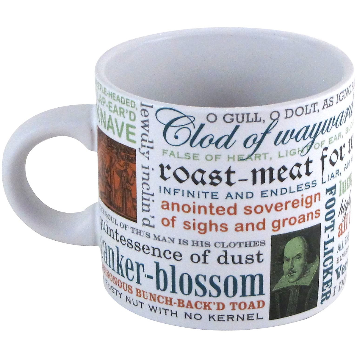 Shakespearean Insults Coffee Mug - Shakespeare's Wittiest and Meanest Insults - Comes in a Fun Gift Box