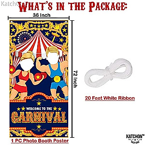 KatchOn, Carnival Photo Booth Backdrop - Large, 72x36 Inch | Carnival Photo Banner for Carnival Theme Party Decorations | Carnival Backdrop, Carnival Decorations for Event | Mardi Gras Decorations