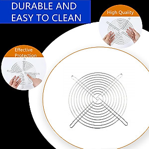 Metal 200mm PC Computer Fan Grill Mounting Finger Guard Protection Cover,Pack of 2