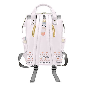 CUXWEOT Rainbow Love Pattern Diaper Bags Personalized with Name Customized Travel Back Pack Hiking Camping Mum Backpack 10.83 x 6.69 x15 inch (LxWxH)