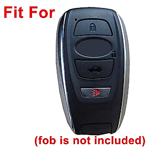 Coolbestda Leather Silicone Smart Key Fob Cover Keyless Entry Remote Case Shell Protector for Subaru Ascent Outback Legacy Forester Sti XV Crosstrek Impreza BRZ WRX HYQ14AHC