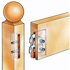 Universal Wood Bed Rail Hook Plates for Beds Frame Bracket Headboard and Footboard,Replacement Wooden Bed Parts Bed Rail Fitting Bracket Set of 4