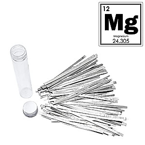Magnesium Metal Ribbon Strip, Laboratory Science Chemicals, 100 pcs, Total Length 530 in